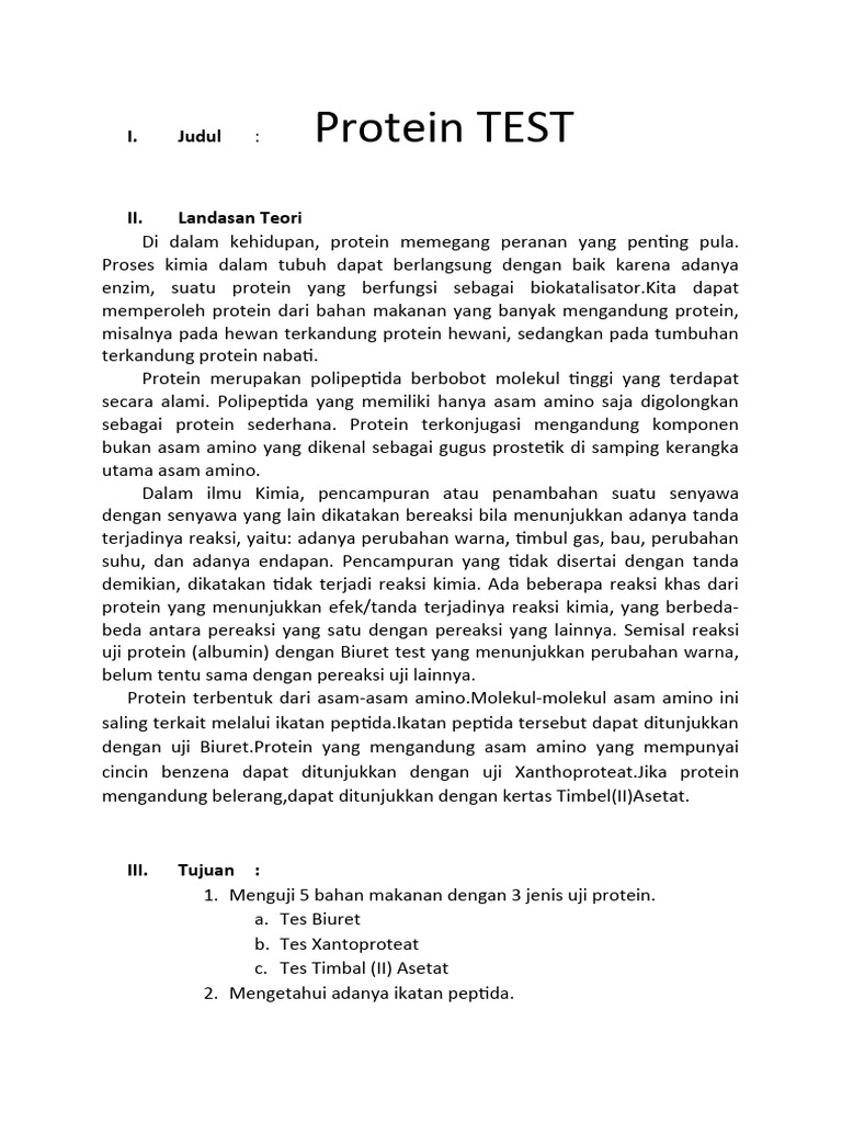Uji Protein | PDF