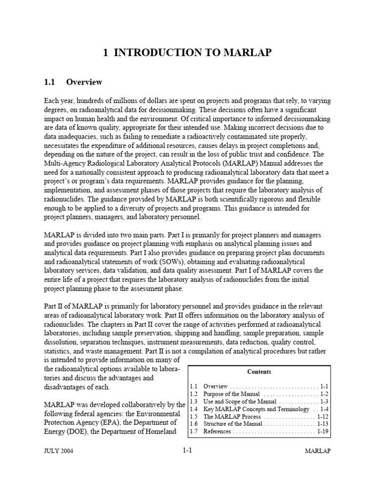 MARLAP Chapter 1 | PDF | Accuracy And Precision | Verification And ... MARLAP Chapter 1 | PDF | Accuracy And Precision | Verification And ...