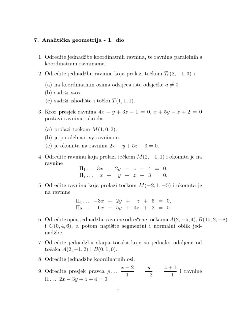 7.analiticka Geometrija | PDF