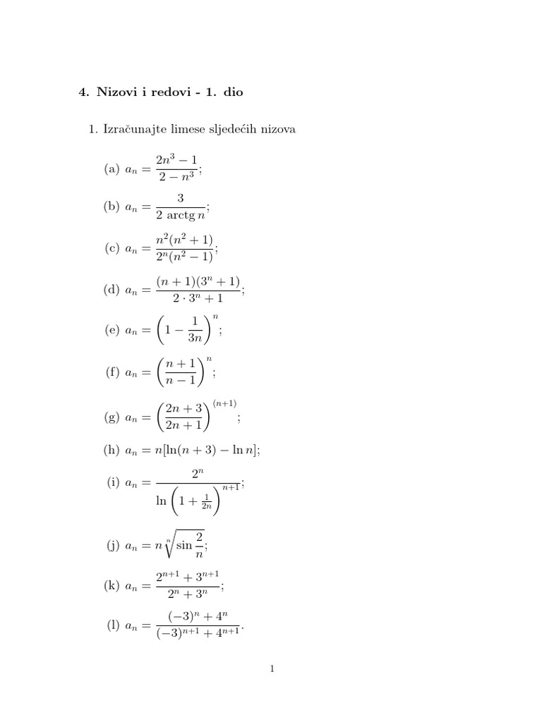 4.Nizovi i Redovi | PDF