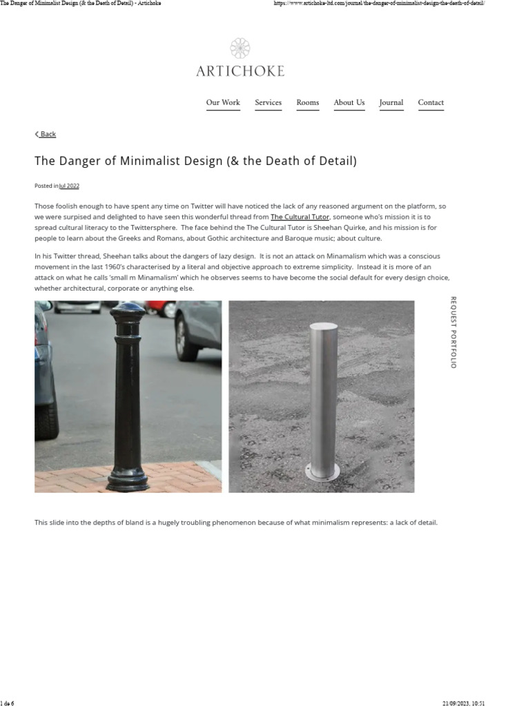 The Danger of Minimalist Design (& the Death of Detail) - Artichoke ...