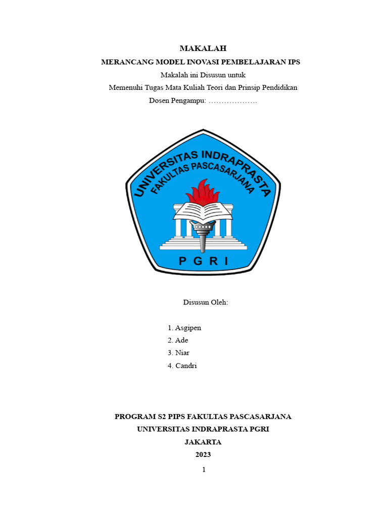 Makalah Merancang Model Inovasi Pembelajaran Ips | PDF | Sains & Matematika