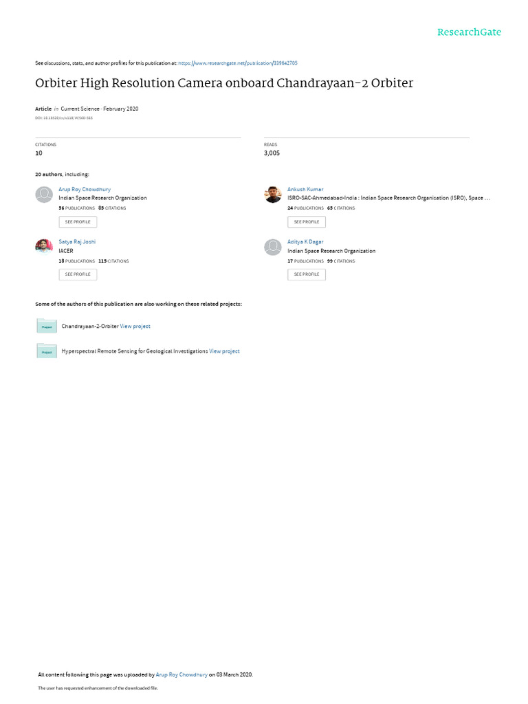 OHRC | PDF | Moon | Optics