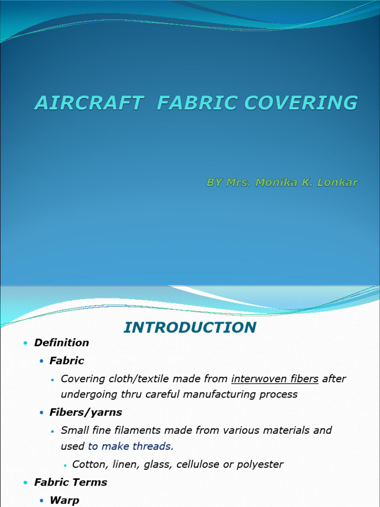 Aircraft Fabric Covering and Finishing Mod | PDF | Yarn | Textiles