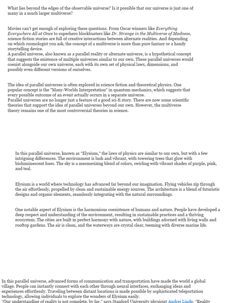 English Project | PDF | Many Worlds Interpretation | Multiverse