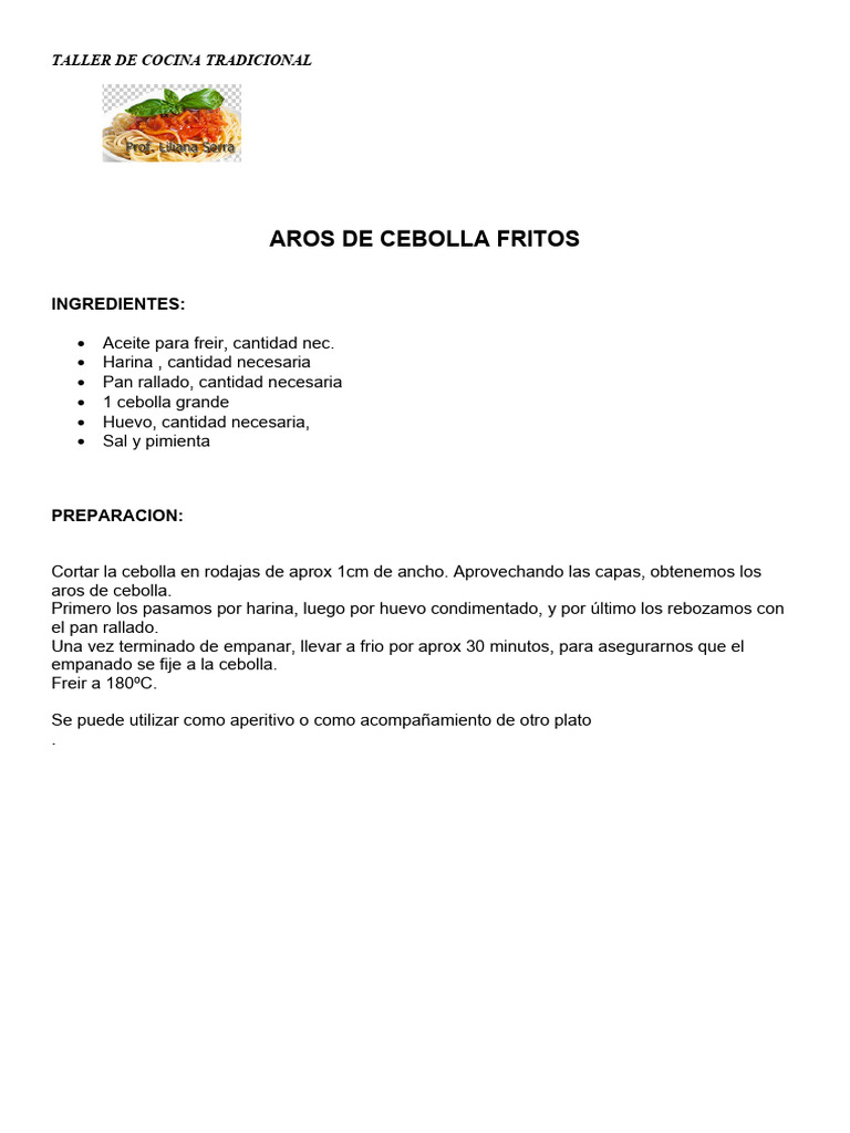 Aros De Cebolla Fritas PDF