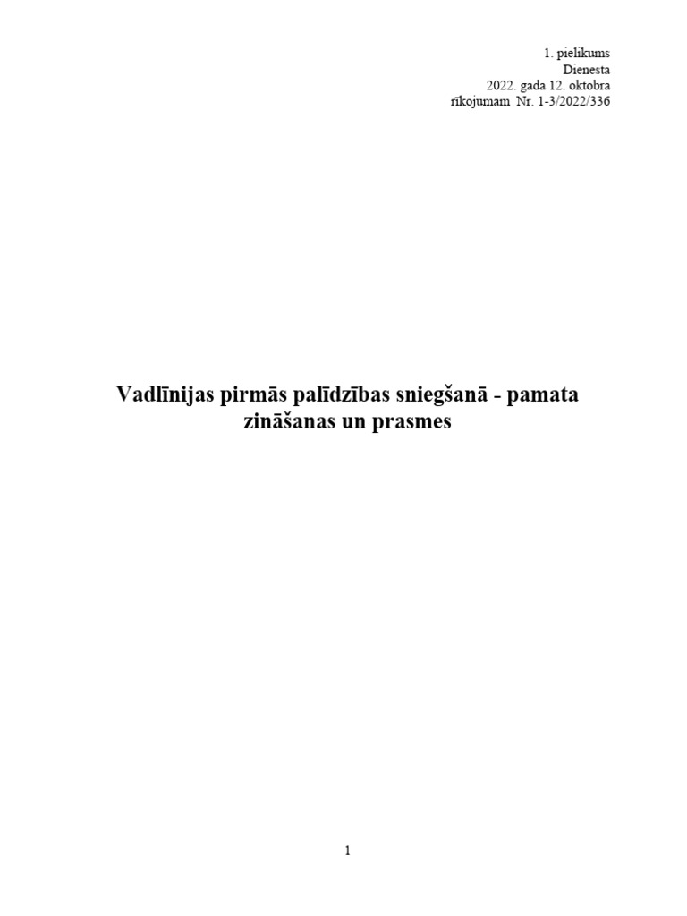 Vadlinijas Pirmas Palidzibas Sniegsana Pamata Zinasanas Un Prasmes 2022 ...