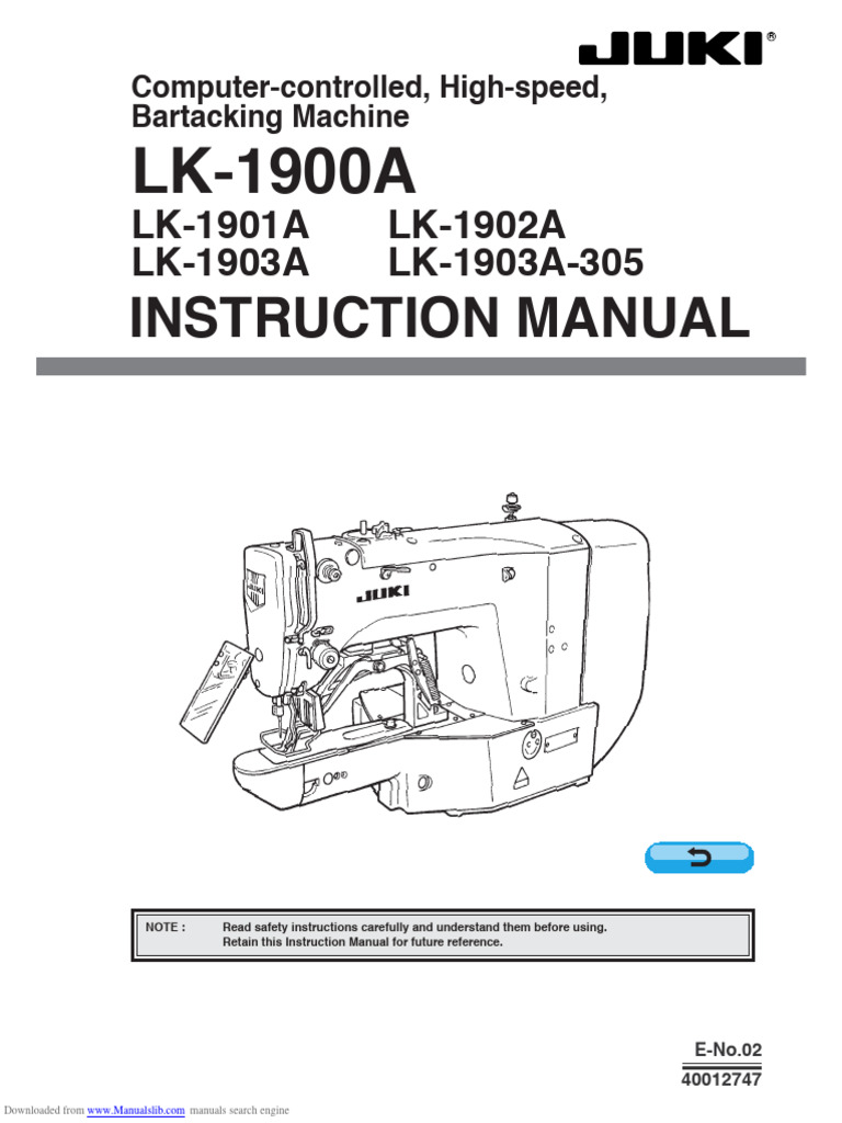 Instruction Manual: LK-1901A LK-1902A LK-1903A LK-1903A-305 | PDF ...