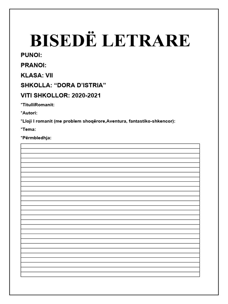 Bisedë Letrare | PDF
