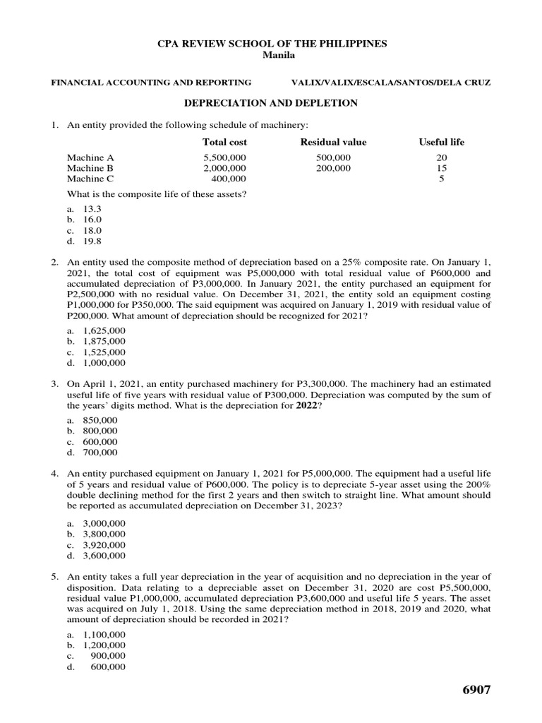 Depreciation and Depletion Calculations | PDF | Depreciation | Cost