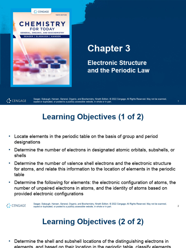 Seager 10e Ch03 PowerPoint | PDF | Electron Configuration | Atomic Orbital