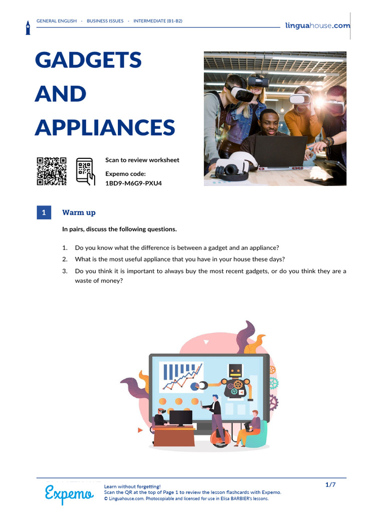Gadgets and Appliances British English Student | PDF