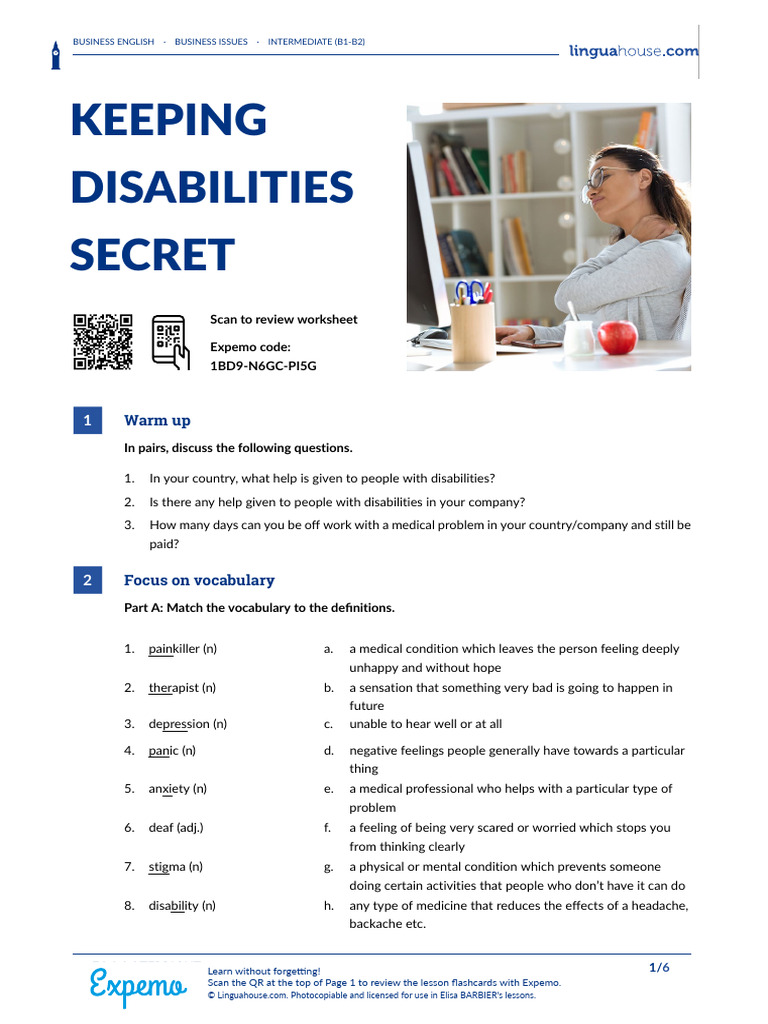Keeping Disabilities Secret British English Student | PDF | Disability | Behavioural Sciences