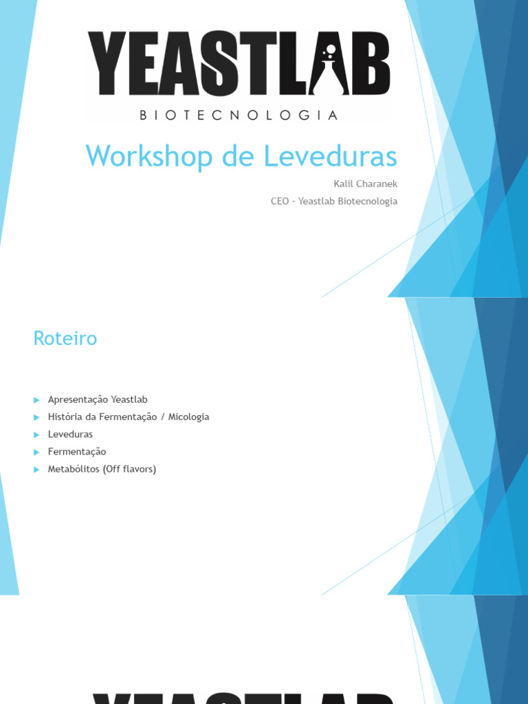 Workshop de Leveduras - Kalil Charanek | PDF | Fermento | Fermentação