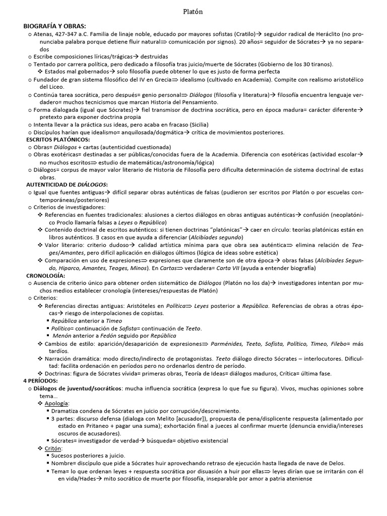 Teoría 3 - Platón | PDF | Conocimiento | Platón