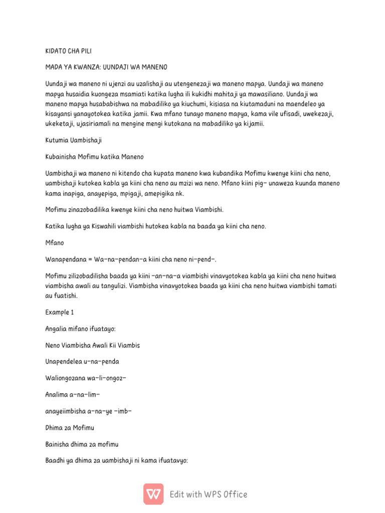 Kiswahili Kidato Cha Pili | PDF