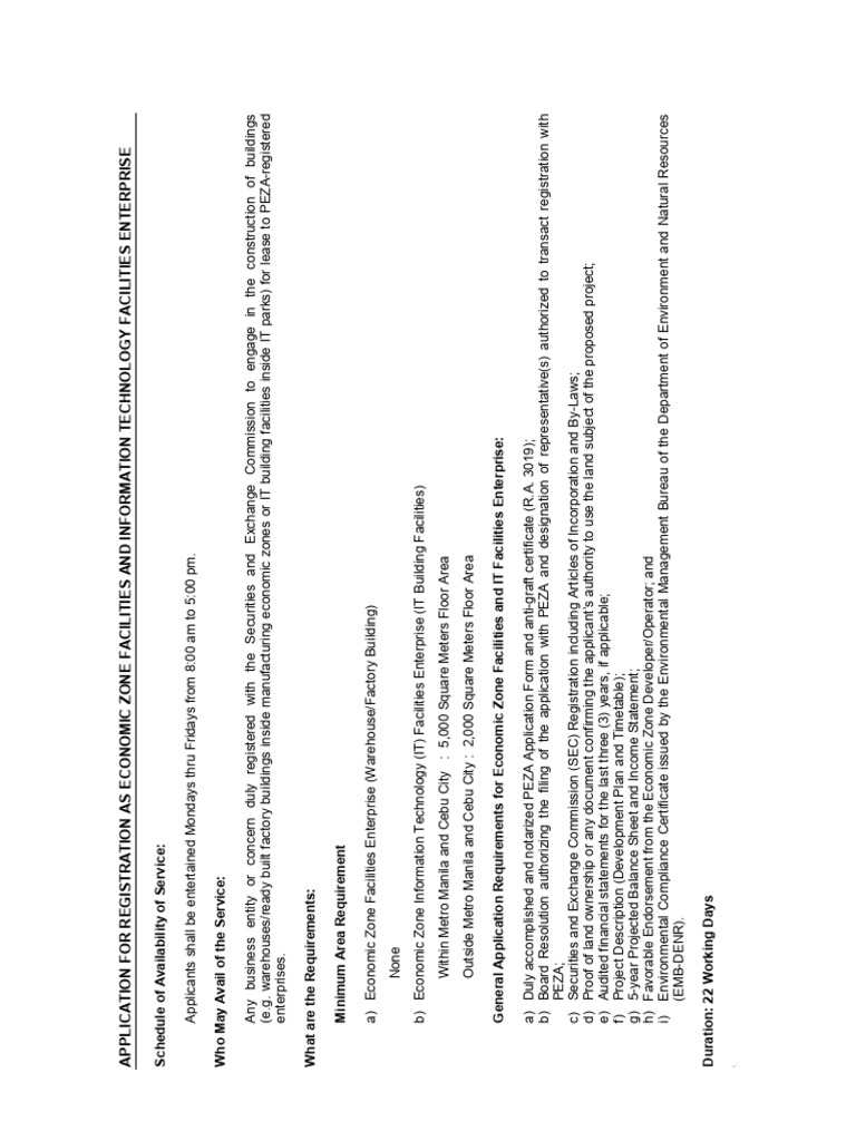 PEZA Facilities Enterprise | PDF PEZA Facilities Enterprise | PDF