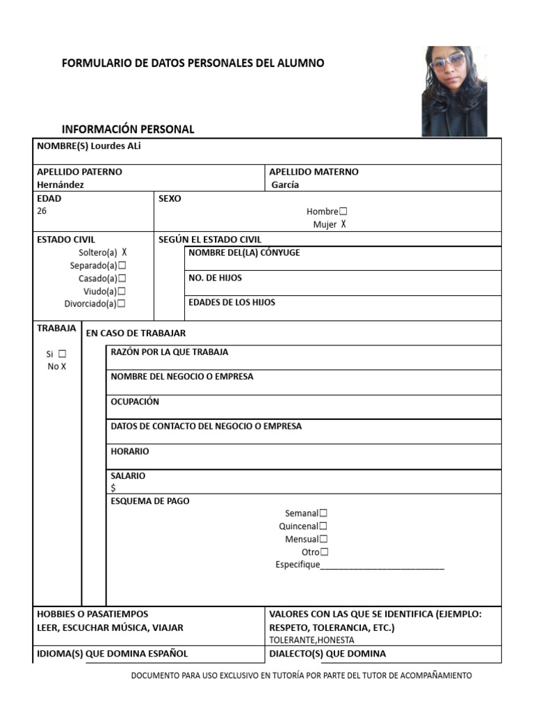 Historial del Alumno: Datos Personales | PDF