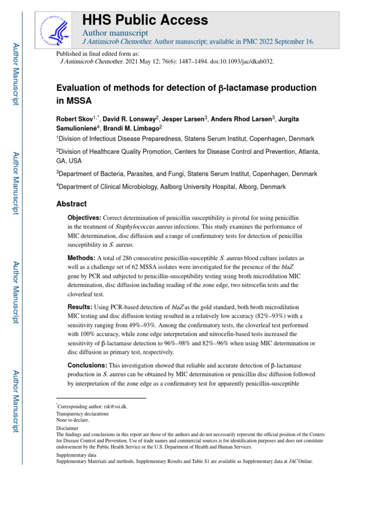 CDC 121274 DS1 | PDF | Penicillin | Staphylococcus Aureus CDC 121274 DS1 | PDF | Penicillin | Staphylococcus Aureus