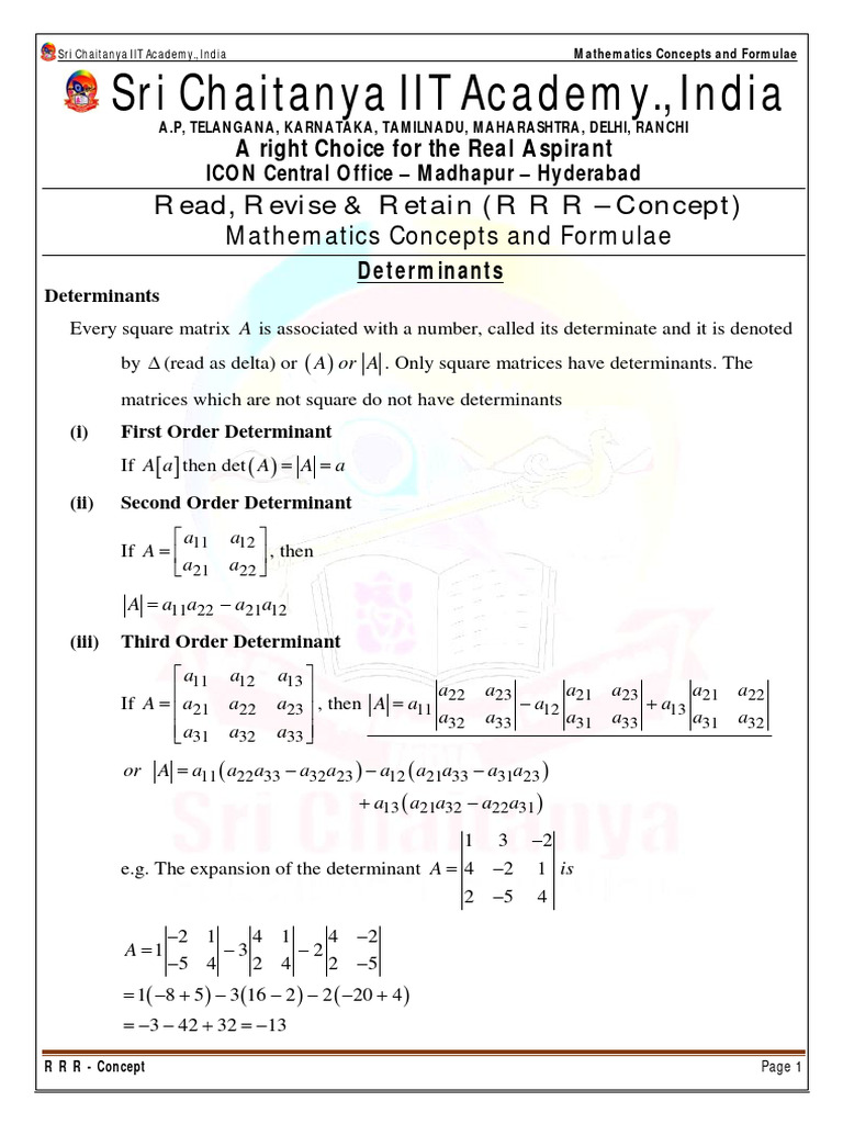 Determinants | PDF | System Of Linear Equations | Matrix (Mathematics)
