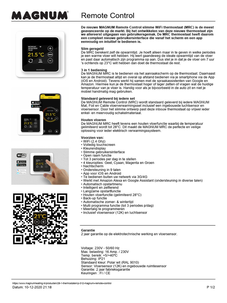 MAGNUM Remote Control Productsheets | PDF