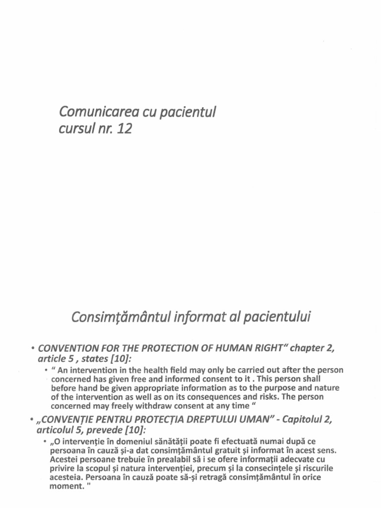 Curs 13 - Consimtamantul Informat Al Pacientului | PDF