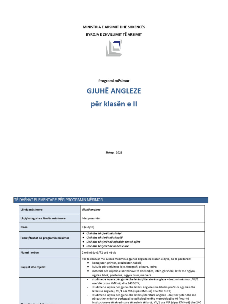 NP Angliski J II Odd Alb | PDF