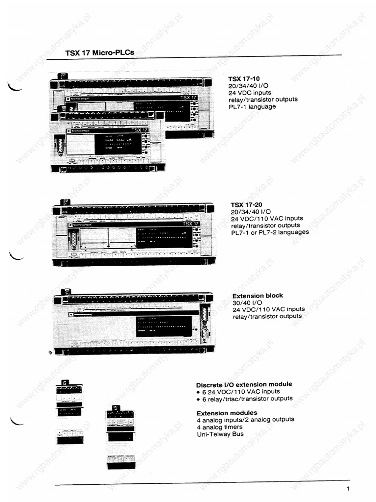TSX 172 3428 v1.4 Telemecanique Manual | PDF | Programmable Logic Controller | Power Supply