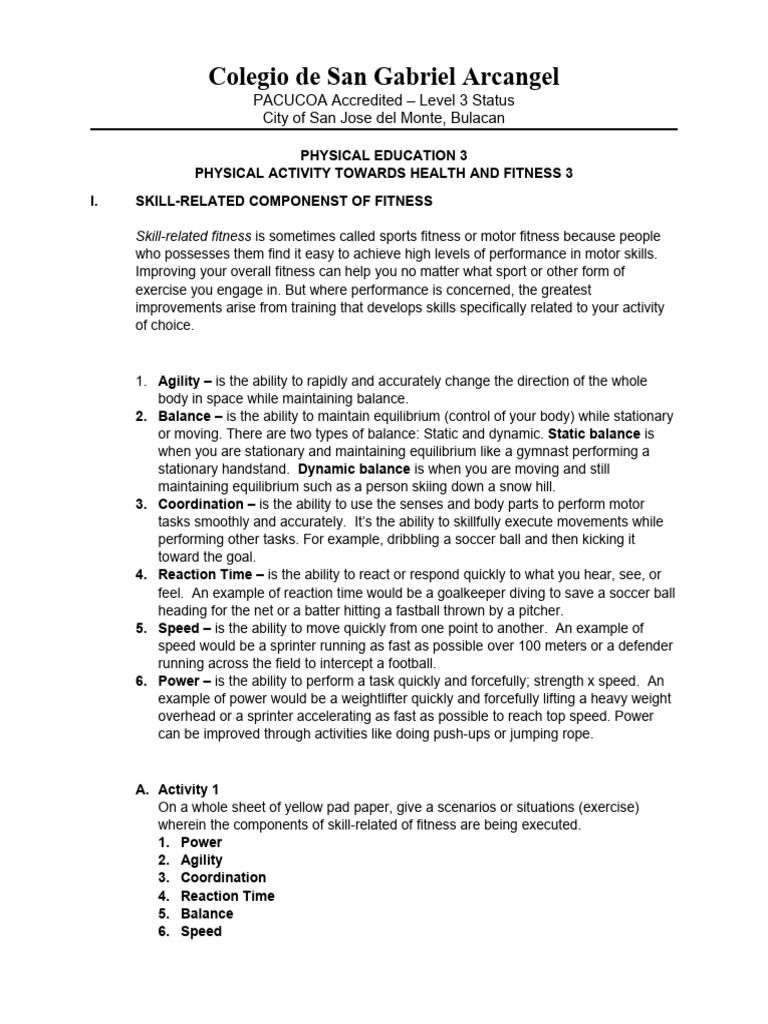 Pe3 Module1 | PDF | Physical Fitness | Sports