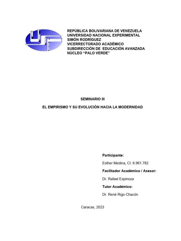 Seminario 4 El Empirismo Pdf Empirismo Conocimiento