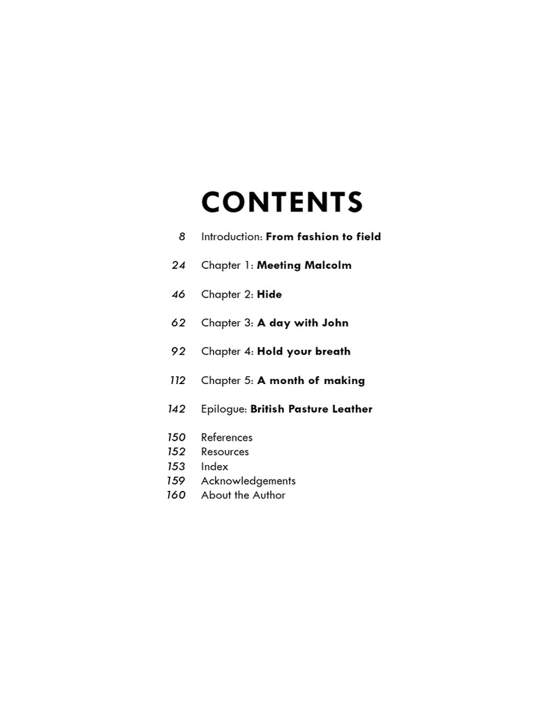 Field, Fork, Fashion TOC | PDF
