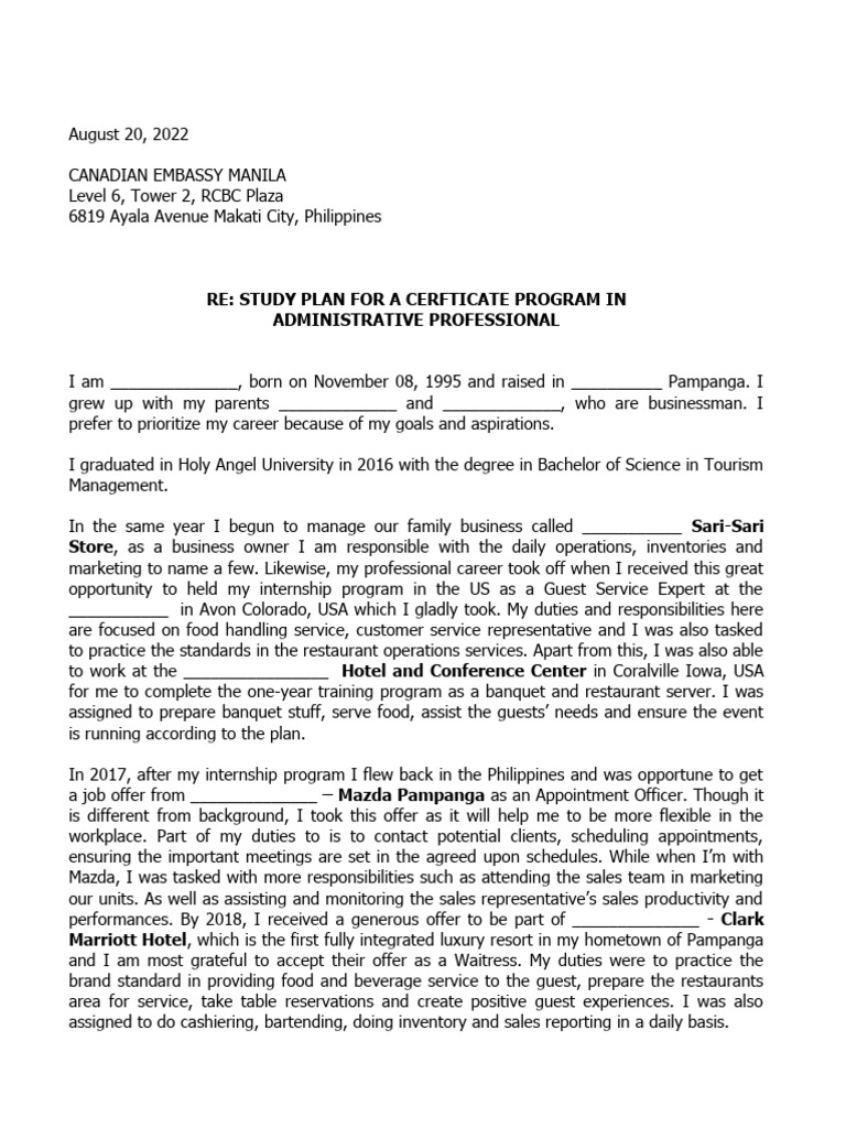 Study Plan Sample 1 | PDF | Economies | Business