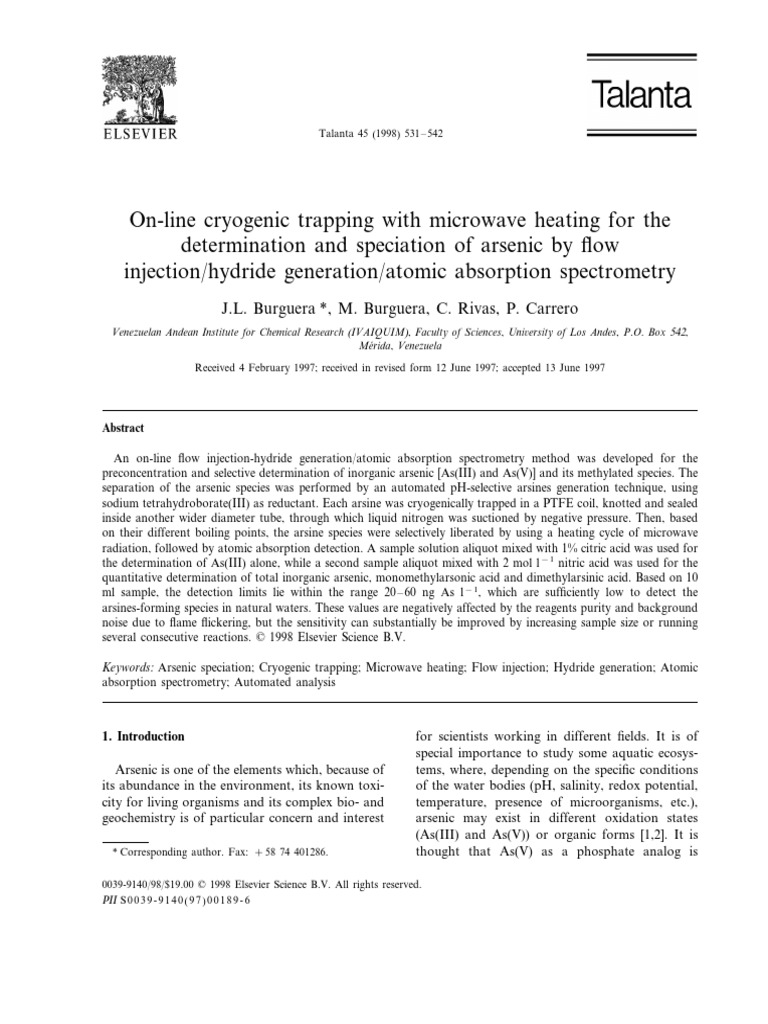 On-Line Cryogenic Trapping With Microwave Heating For The Determination ...