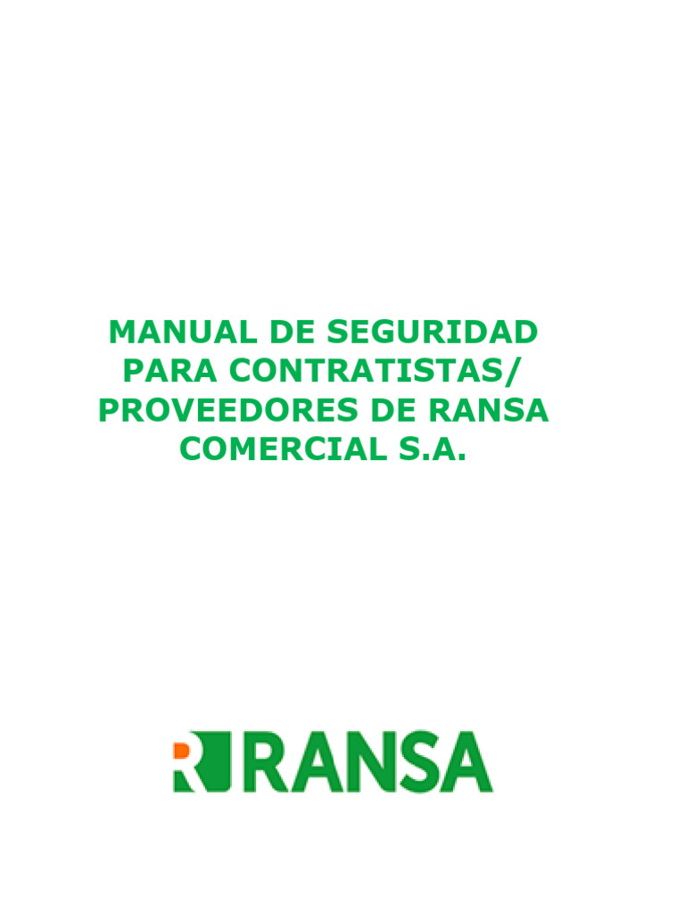 MCORP-0006 Manual de Seguridad para Contratistas - Proveedores Rev .11 | PDF | Seguridad y salud ...
