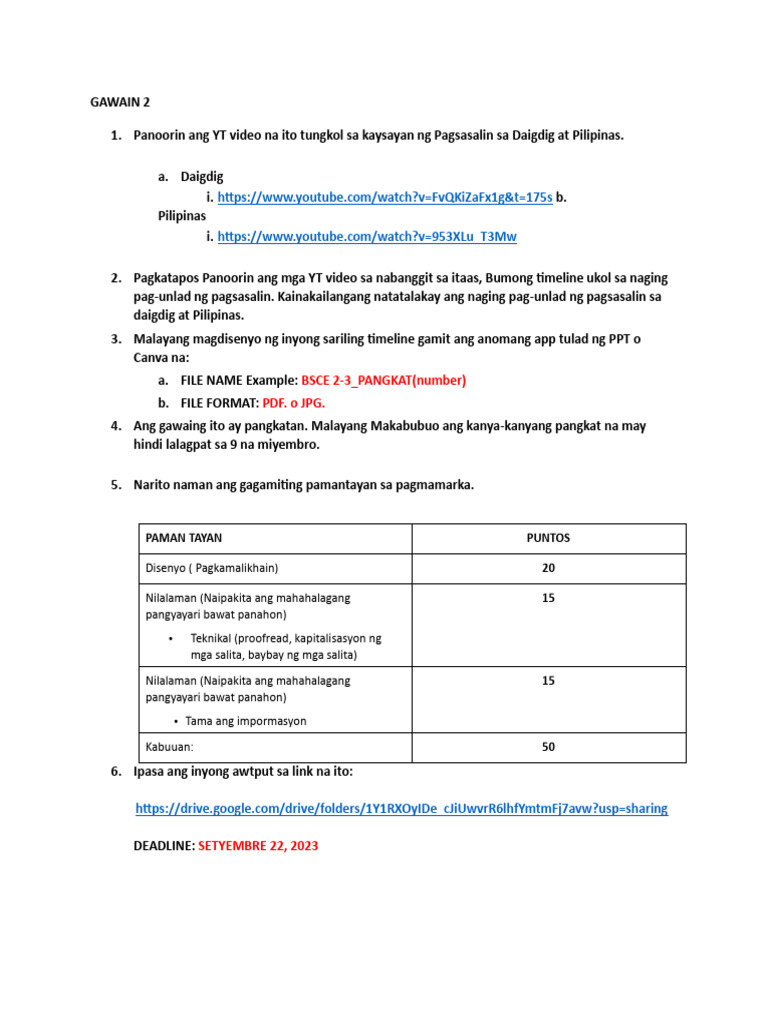 Gawain 2 Pangkatan | PDF