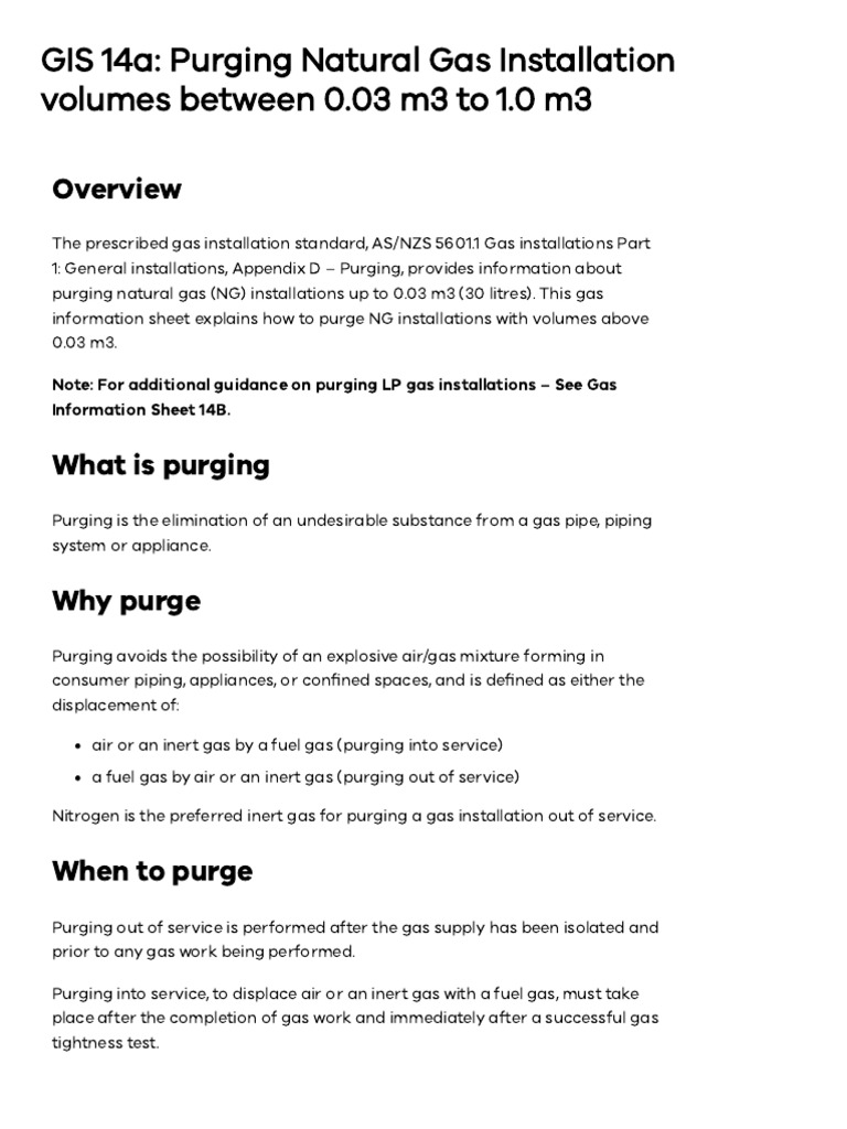 Purging Procedures for Natural Gas Lines | PDF | Gases | Valve