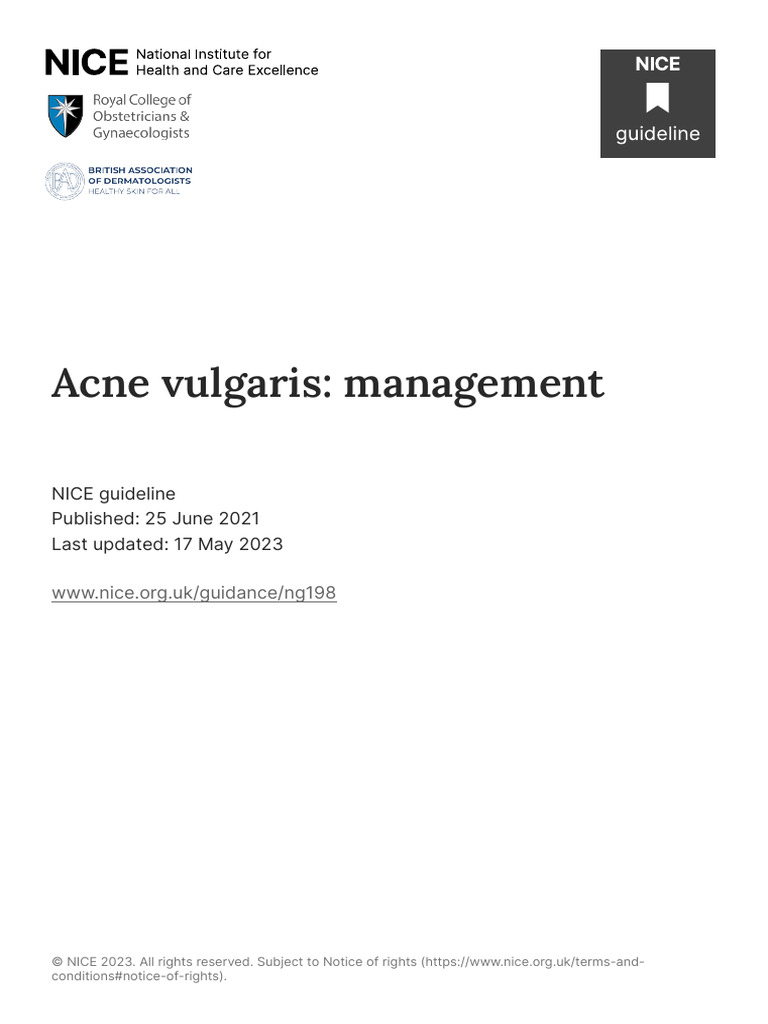 Acne Vulgaris Management PDF 66142088866501 | PDF | Medical Specialties ...
