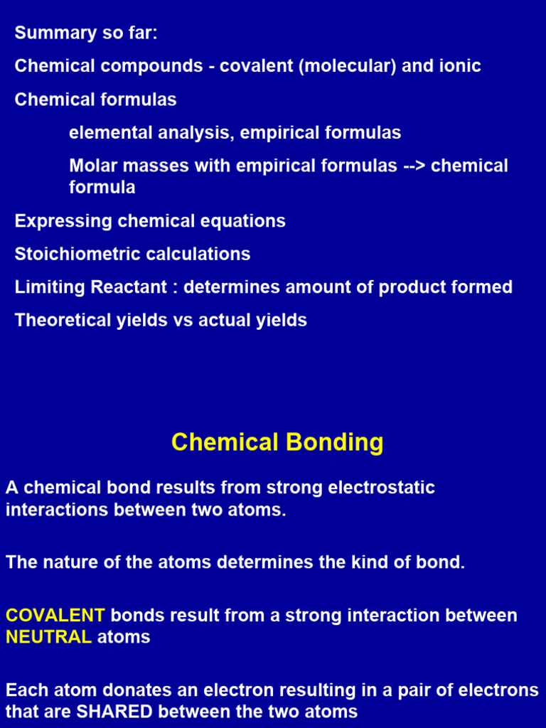 Lecture 3 Chemical Bonding, Periodic Table and Naming Compounds | PDF ...