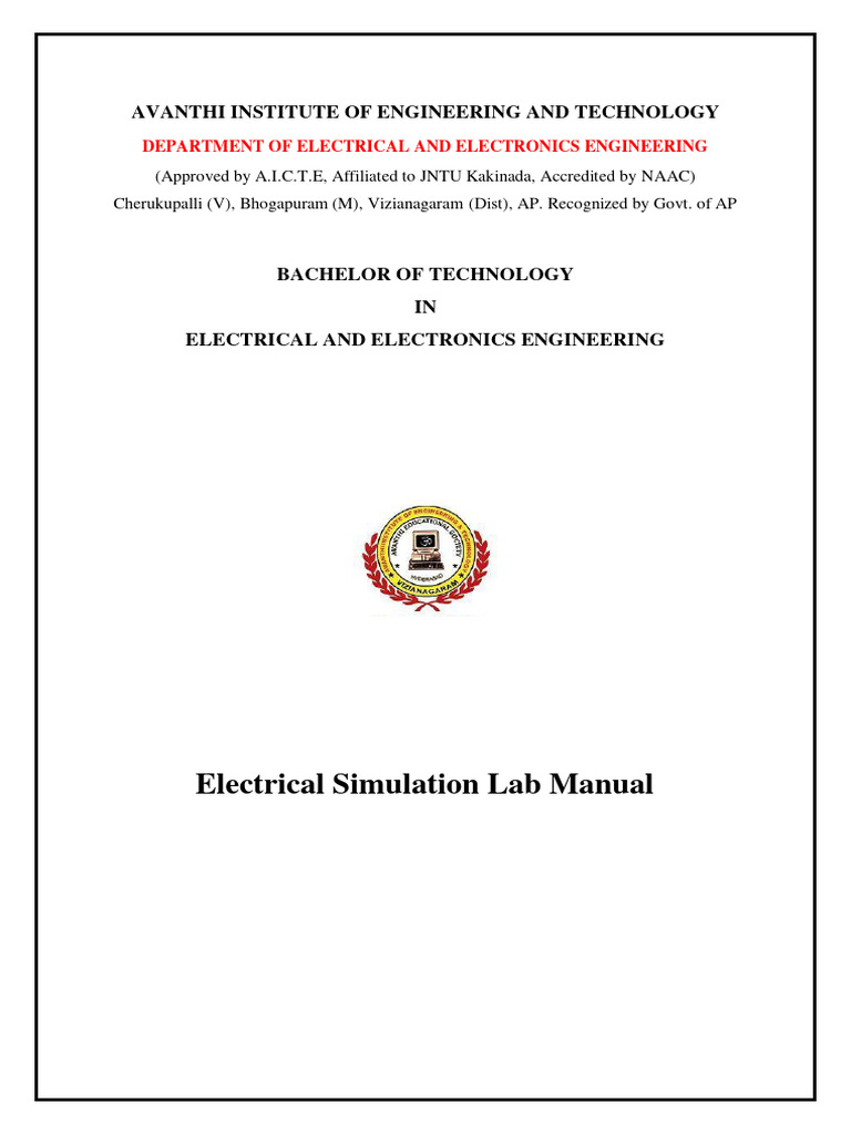 Electrical Simulation Lab Manual | PDF | Electrical Engineering ...