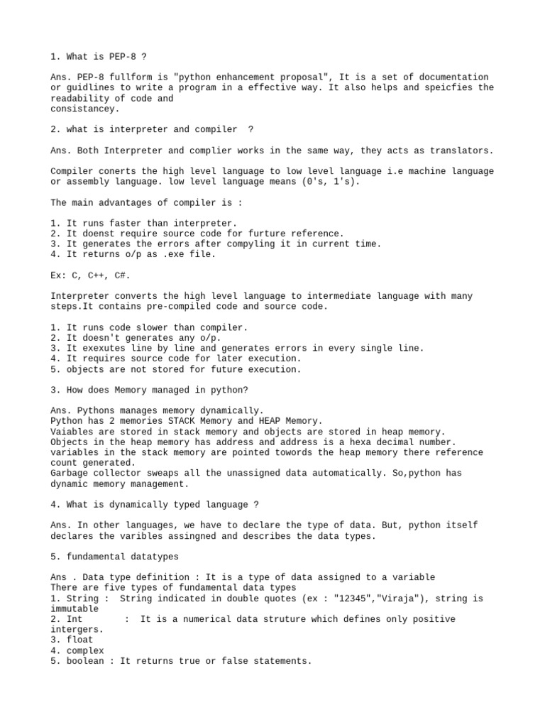 Mostly Asked FAQ's Python | PDF | Anonymous Function | Object Oriented Programming