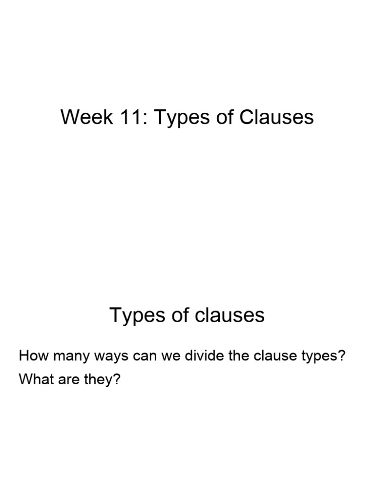 Syntax 3 - Types of Clauses - Revised | PDF | Clause | Verb