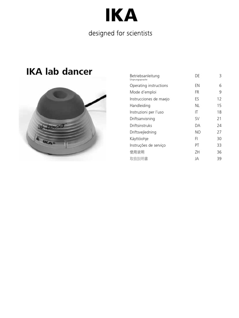 IKA Lab Dancer Manual | PDF