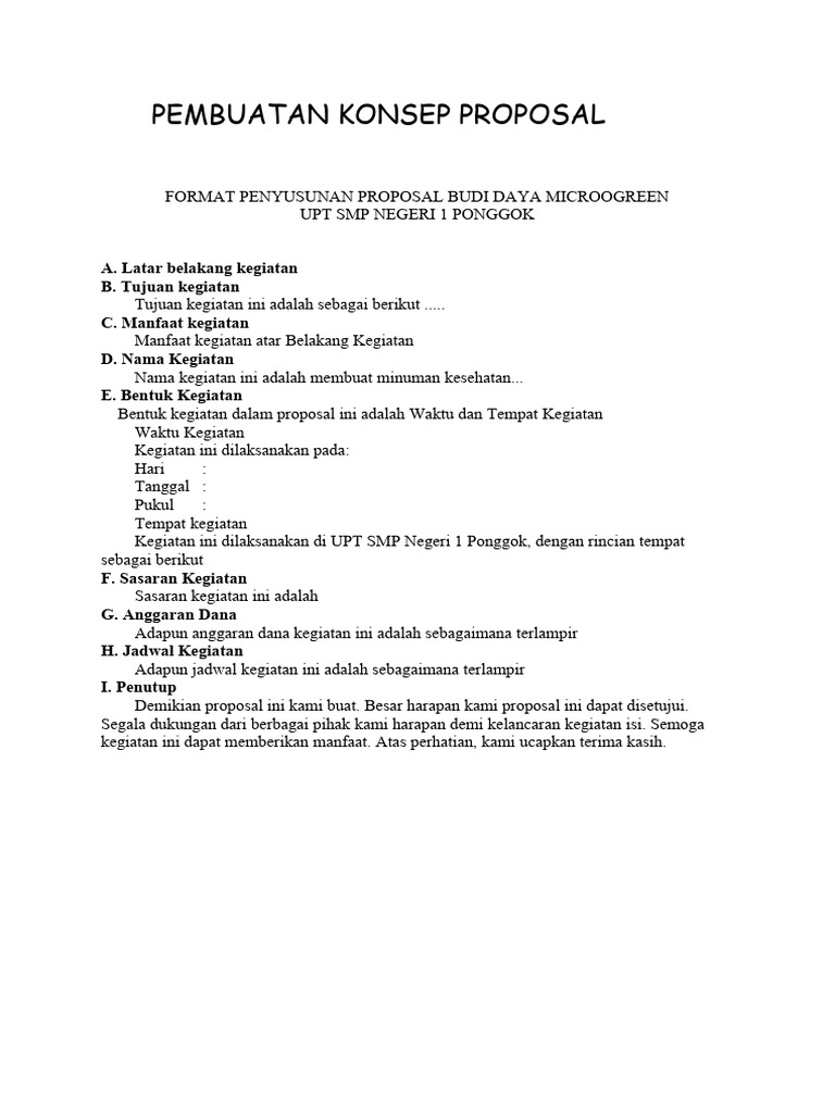 Pembuatan Konsep Proposal | PDF