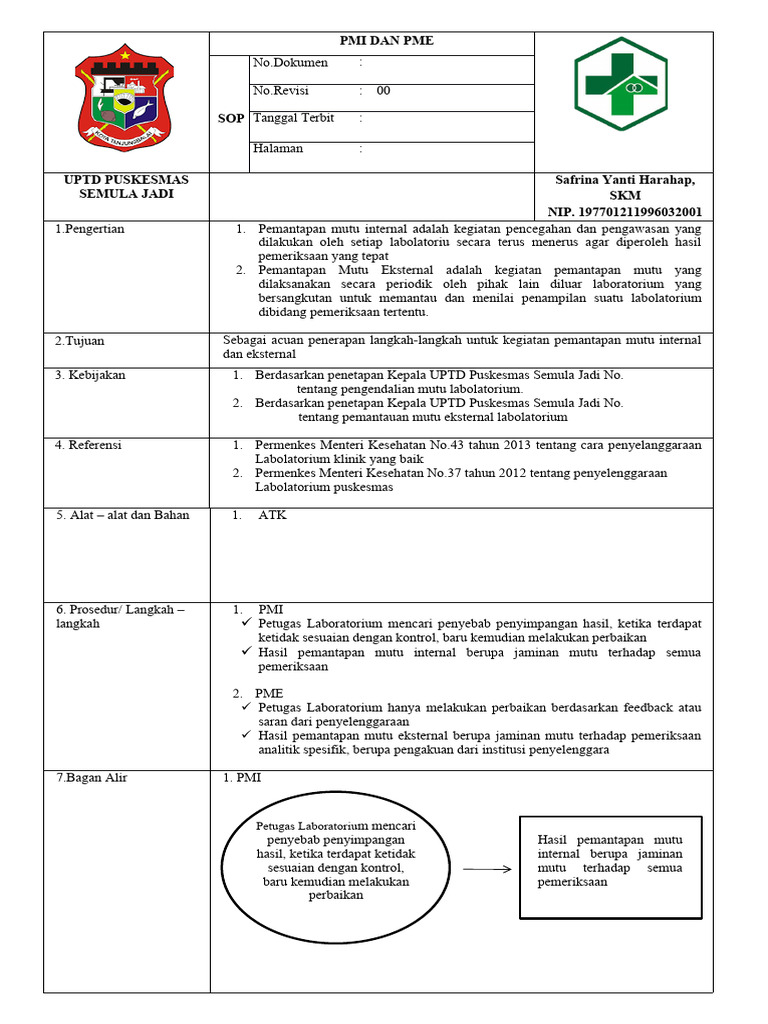 Sop Pmi Dan Pme | PDF