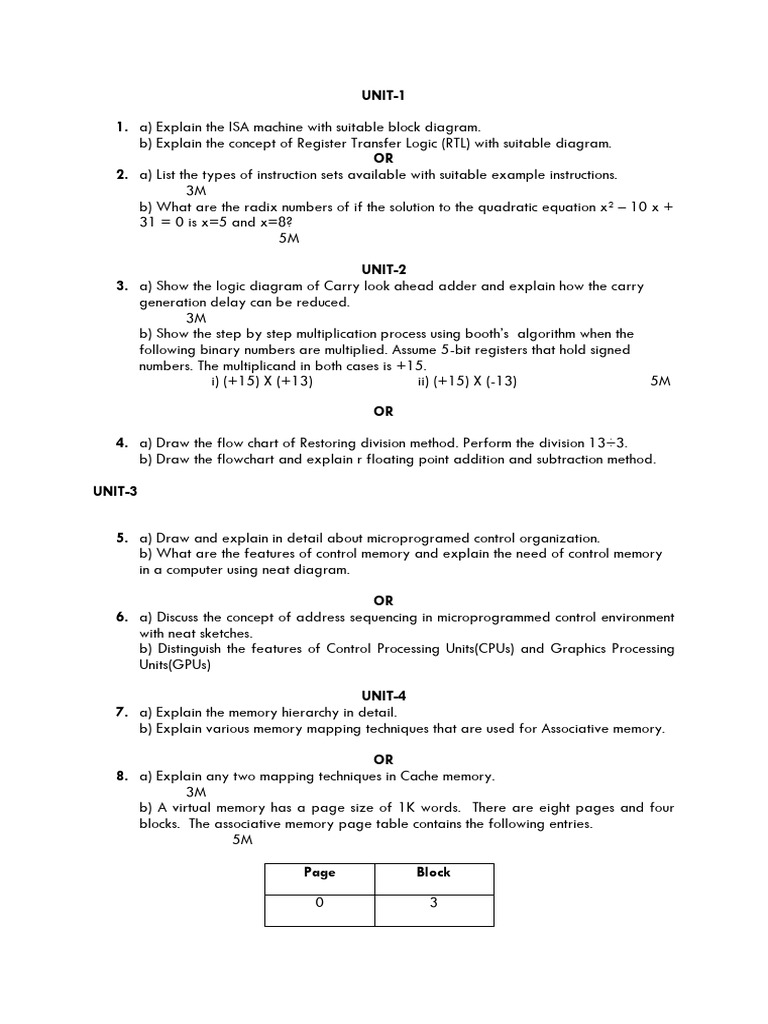 CO Questions | PDF | Central Processing Unit | Input/Output