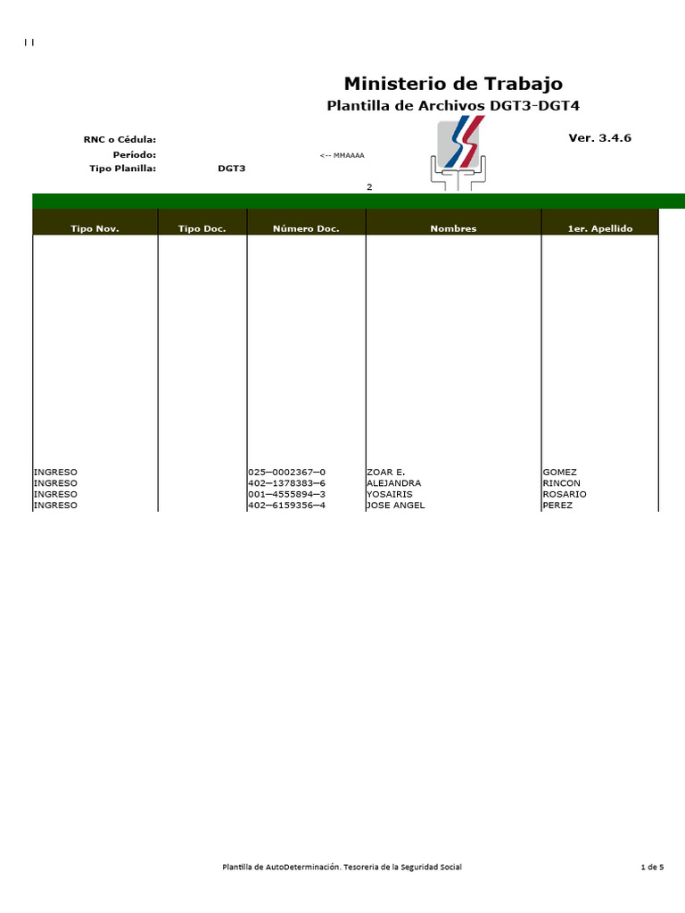 Plantilla DGT3 para Autodeterminación | PDF