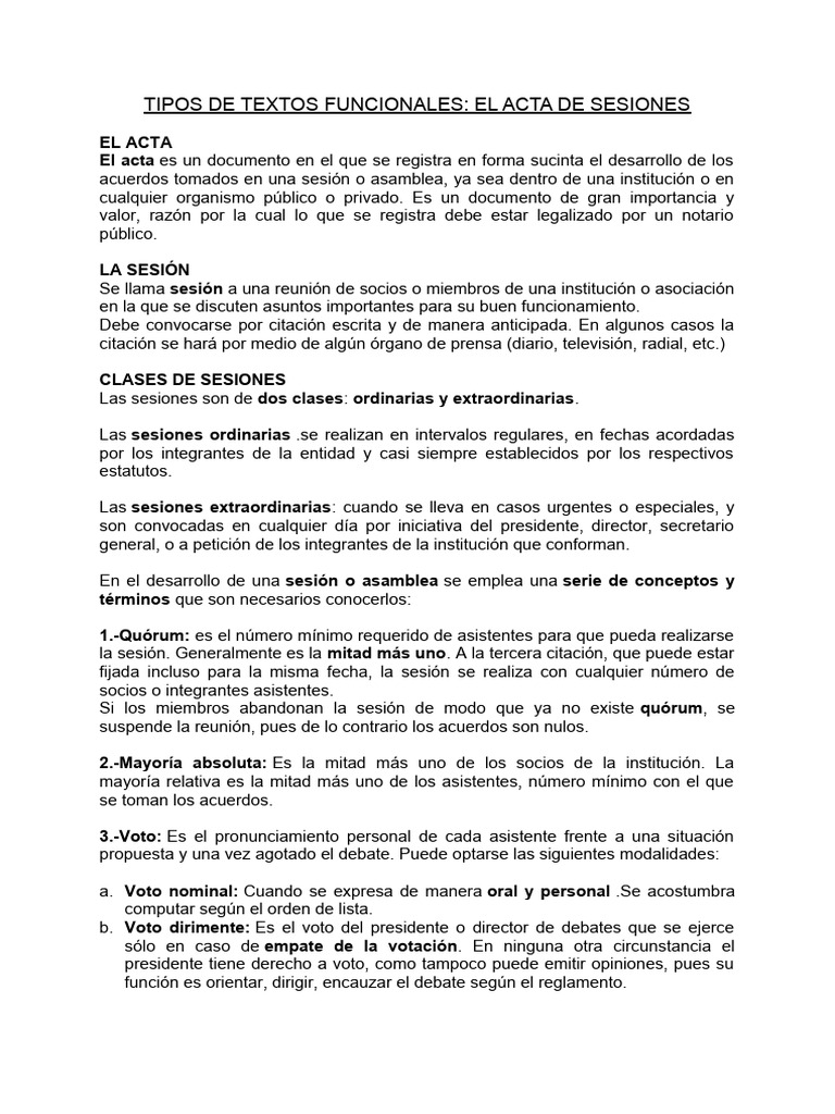 Tipos de Textos Funcionales | PDF | Votación | Gobierno