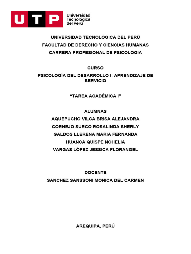 Ta1 - Psicologia Del Desarrollo | PDF | Aprendizaje | Sicología