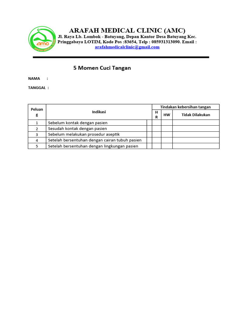 5 Momen Cuci Tangan Menurut WHO | PDF