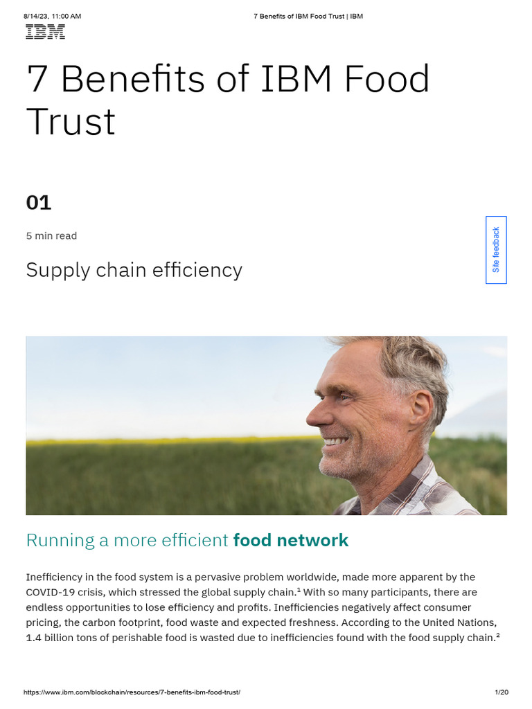 7 Benefits of IBM Food Trust - IBM | PDF | Sustainability | Supply Chain
